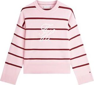 Tommy Hilfiger Pull logo &agrave; rayures en coton
