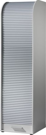 Möbelando Jalousieschrank >Organizer< in Weiß/Silber - 45x164x40cm (BxHxT)