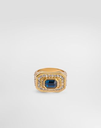 Dolce & Gabbana Ring Mit Strass - Mann Bijoux Blau Metall 64