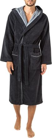 Morgenstern Herren Bademantel blau unifarben