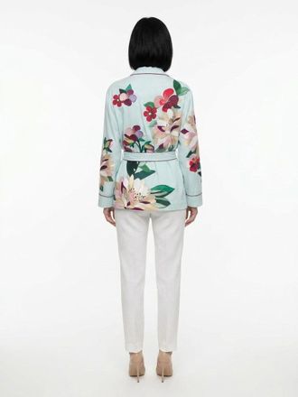 Dolce & Gabbana Womens Blue Elastane Pattern Shirt