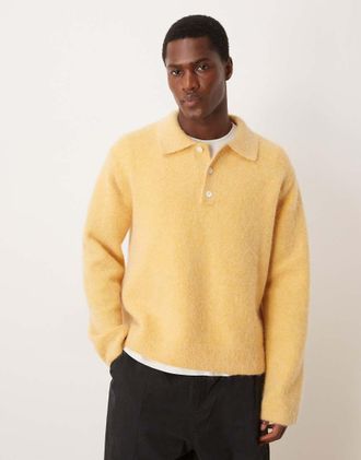 Arket Polo en laine et alpaga - Jaune-Noir