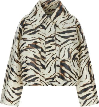 Ganni Femme, Vestes, Multicolore, Taille: 40/42 FR Veste en z&egrave;bre lamin&eacute;