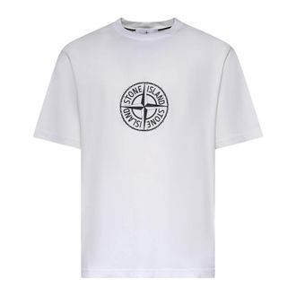 Stone Island Homme, Tops, Blanc, Taille: M T-Chemises