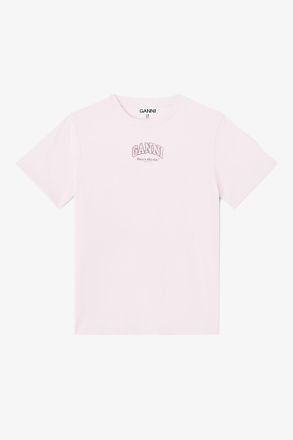 Ganni T-shirt basique essentiel Chalk Rose - Taille XS