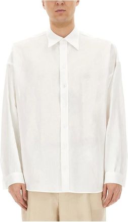 Dolce & Gabbana Homme, Chemises, Blanc, Taille: L Chemise en Lin &agrave; Manches Longues