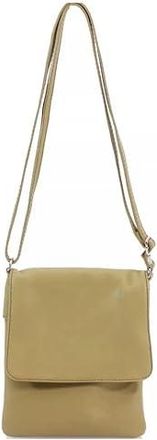 Generic Vera Pelle Sac à bandoulière en cuir véritable pour femme, kaki, Medium Clutch