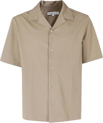 Maison Kitsun&eacute; Homme, Chemises, Brun, Taille: L Seersucker Resort Shirt