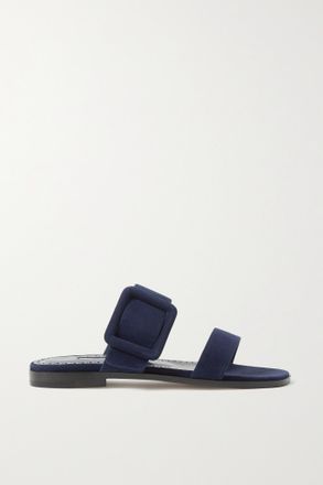 Manolo Blahnik Sandales En Daim À Boucles Tituba - Bleu