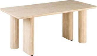 Beliani Beliani - Table de Salle &agrave; Manger Minimaliste Rectangulaire Pieds Larges 180 x 90 cm mdf Marron Clair Barroy