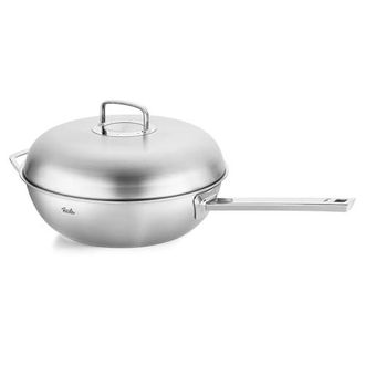 FISSLER Collection Original-Profi Wok En Acier Inoxydable (32 cm, 6,4 l) Avec Couvercle Métallique, 5 Couches De Matériau Premium, Répartition Optimale De La 