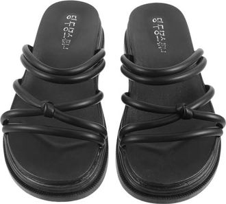 FOMIYES Sandales Plage Femme Antid&eacute;rapantes Style Crois&eacute; Semelle R&eacute;sistante Confort Estival Chaussures L&eacute;g&egrave;res Noires