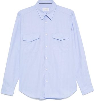 Tintoria Mattei Hemd mit Fischgrätenmuster - Blau