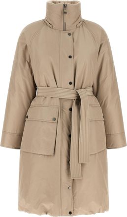 Brunello Cucinelli Detachable Shearling Hood Down Jacket - Beige