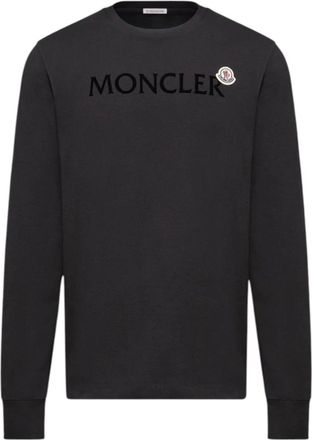 Moncler Homme, Tops, Noir, Taille: M Logo Cotton SweaT-shirt