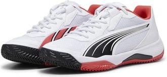 Puma Nova Chaussures de Football Unisexes pour Adulte, PUMA White-PUMA Black-Active Red, 46 EU