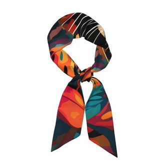 Generic &Eacute;charpe tigre animal pour femme - &Eacute;charpe tour de cou pour sac &agrave; main - Style aquarelle - Satin - Soie - Pour le sport, le yoga et le visage