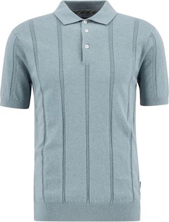 Barbour Strick-Poloshirt aus Baumwolle mit strukturiertem Streifen, Tailored Fit in