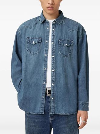 AllSaints chemise Fenton &agrave; poche poitrine - Bleu