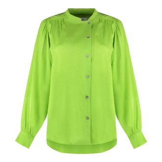 Yves Salomon Cr&ecirc;pe-Bluse mit abgerundetem Saum - - Blouses & Shirts - Damen - Gr&uuml;n - XS