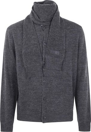 Maison Margiela Homme, Pulls, Gris, Taille: S Cardigan en Tricot &Eacute;l&eacute;gant