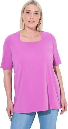 Ulla Popken Femme Grandes Tailles T-Shirt Basic, Ligne A, Encolure carrée Rose Frais 50+ 807286807-50+