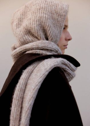 Mango &Eacute;charpe maille combin&eacute;e marron moyen - Femme - Taille unique - MANGO