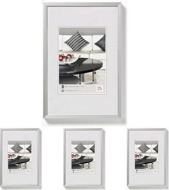 Walther Design Bilderrahmen silber 10 x 15 cm Aluminium Chair Alurahmen AJ520S (Packung mit 4)