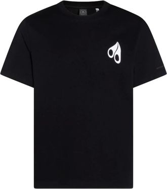Moose Knuckles Homme, Tops, Noir, Taille: S Logo Detail Crew Neck T-Shirt