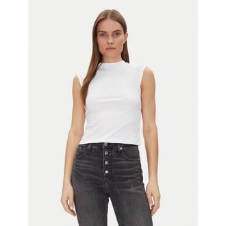 Calvin Klein Top Liquid Touch Top K20K208422 Wei&szlig; Slim Fit