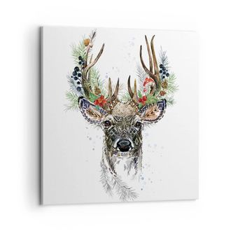 Arttor Bilder auf Leinwand Surrealismus Hirsch Boho Leinwandbild 60x60cm Wandbilder Dekoration Wohnzimmer Schlafzimmer K&uuml;che Deko Gro&szlig; Wanddeko Bild Wand Kun