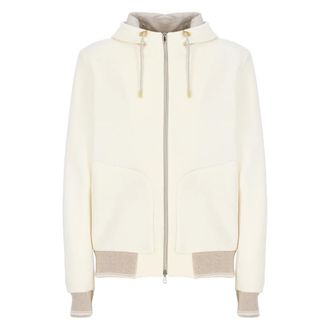 Lubiam Homme, Vestes, Beige, Taille: L Veste en Laine Ivoire avec Capuche