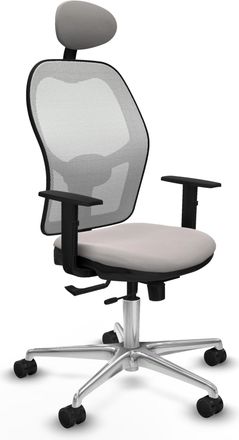 Piqueras y Crespo Computerstuhl mit 1D-Armen, h&ouml;henverstellbarer Lendenwirbelst&uuml;tze und festem Kopfteil, ausgestattet mit Syncro/Traslack und injiziertem Schaumstoff, W