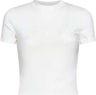 John Richmond Femme, Tops, Bleu, Taille: 42 FR T-shirt court avec logo sur le devant