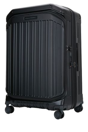 Piquadro Mens Trolley Medio Front_middle Open 4 Ruote Polic_esp No Valigie Suitcases
