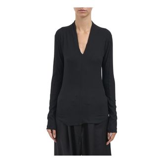 Andrea Ya'aqov V-Ausschnitt Pullover - - Tops - Damen - Schwarzk - S