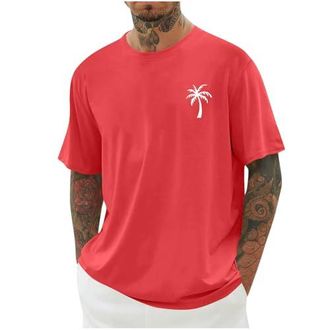 Generic Chemise &agrave; manches courtes pour homme - D&eacute;contract&eacute;e - Col rond - Style classique - Polyvalent - Respirant - Confortable - L&eacute;ger - Pour le sport en ple