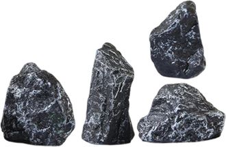 Pretyzoom 4 Stück Teiliges Künstliche Mini Felsen Deko Steinoptik Schwarz Mikro Landschaftsdekor Bonsai Steingarten Ornament Langlebig Präzise Verarbeitet für I