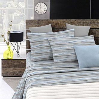 Italian Bed Linen Bettwäsche-Set Emotion, Blaue Welle, 1-Sitzer und 1-Sitzer