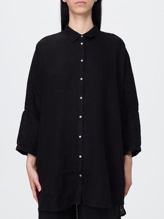 120% Lino Chemise Femme couleur Noir