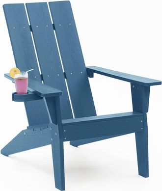Generic Moderner Adirondack Stuhl Wetterbest&auml;ndig mit Getr&auml;nkehalter &Uuml;bergr&ouml;&szlig;e Kunststoff Feuerstelle St&uuml;hle Adorondic Kunststoff Outdoor St&uuml;hle f&uuml;r Feuerstel