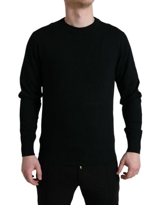 Dolce & Gabbana Mens Wool Crewneck Sweater Black