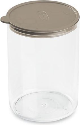 GiòStyle Giostyle Vorratsbehälter für Speisekammer, rund, M, Taupe, 1,2 l, hergestellt in Italien, luftdichter Deckel, Linie Con.Tengo