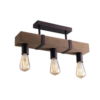 Luce-Ambiente-Design Texas applique in Dark Wood and Metal with Three Lights