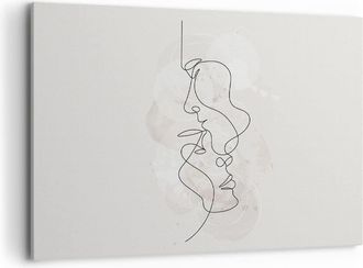 Arttor Bilder auf Leinwand 100x70cm Leinwandbild mit Rahmen Einzeilig Mann Frau Groß Wanddeko Bild Schlafzimmer Küche Deko Wandbilder Dekoration Wohnzimmer W