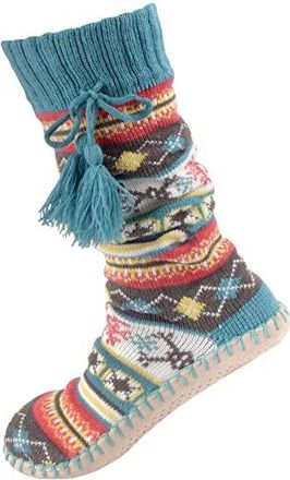BambooMN Chaussons en fourrure douce pour femme avec pompon, deux tailles, Flocon de neige, 2/7 UK