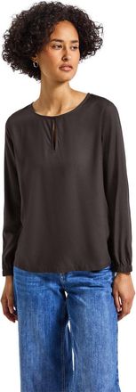Street One Damen 3411985 Rundhalsbluse mit Cut-Out, deep Roast Brown, 40