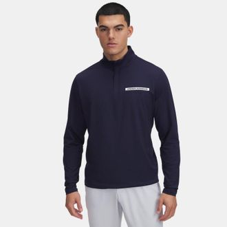 Under Armour Tee To Green Oberteil mit &frac14;-Zip f&uuml;r Herren Midnight Blaue Marine / Downpour Grau / Cyber Gr&uuml;n M