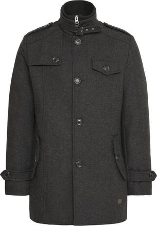 Indicode Brandan Herren Winter Mantel Wollmantel lange Winterjacke mit Stehkragen, Größe:XXL, Farbe:Black (999)