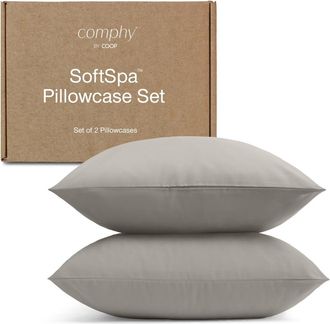 Coop Home Goods Comphy by Coop SoftSpa Kissenbezug 2er-Set, taubengrau, superweiche Kissenbez&uuml;ge, King-Size-Kissenbez&uuml;ge, luxuri&ouml;se Spa-Qualit&auml;t, Hotel-Kissenbez&uuml;ge, 